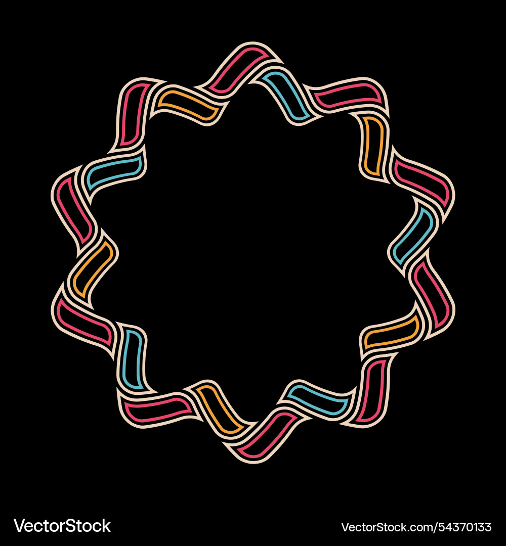 Round geometric frame with smooth shapes Vector Image