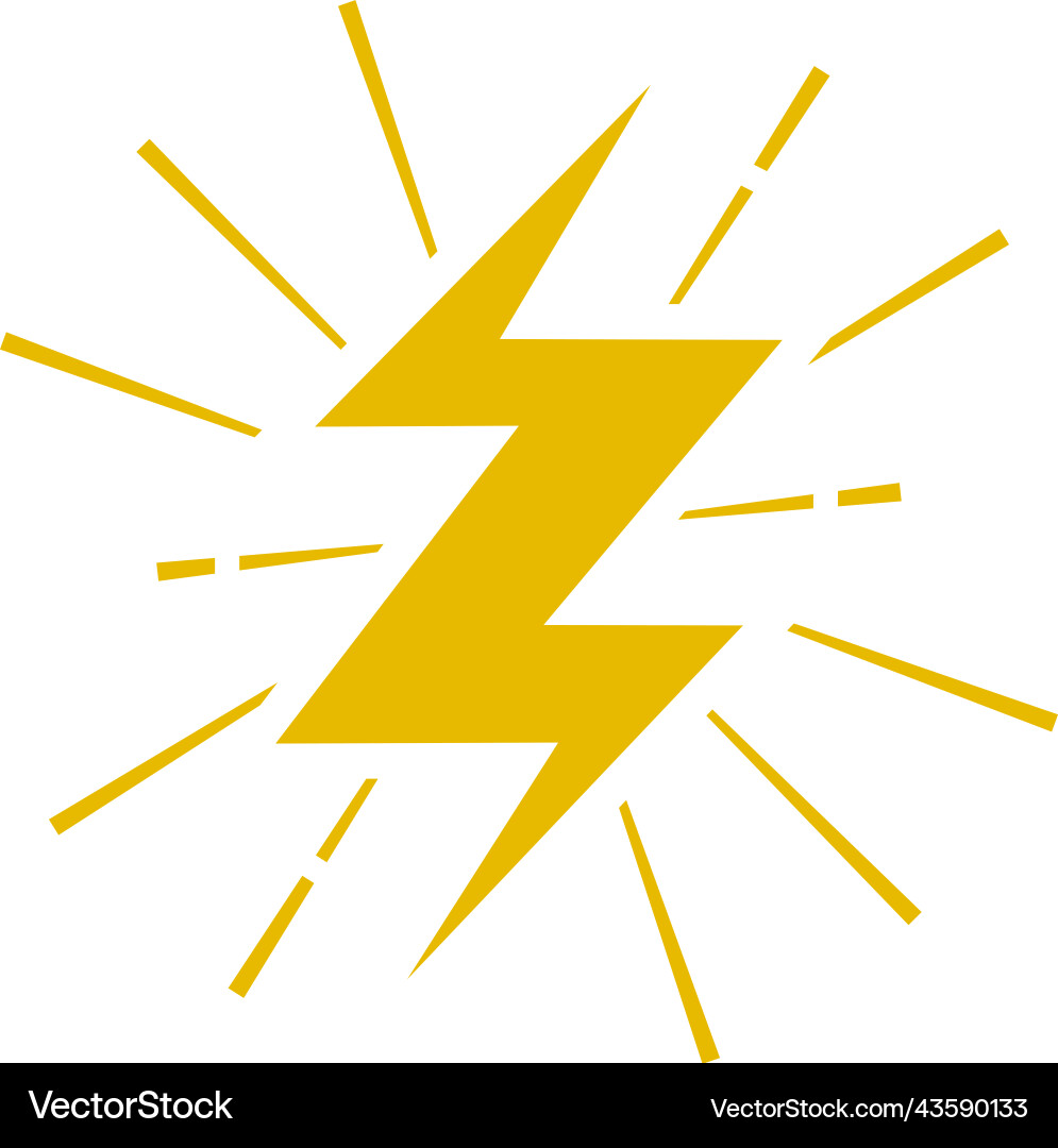 Thunderbolt icon yellow electric lightning power Vector Image