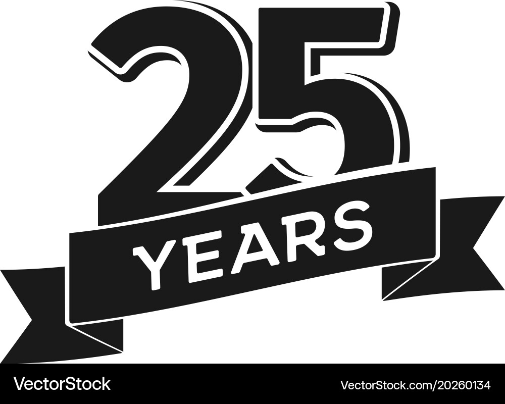 25th Anniversary Ribbon Vector Free
