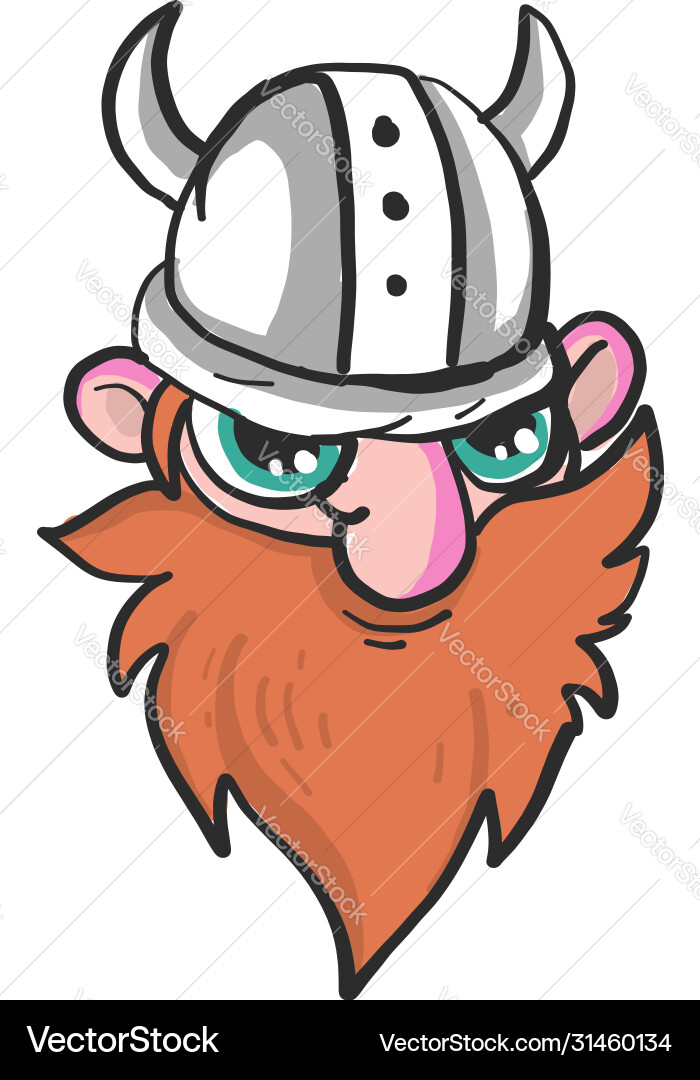 Angry viking head auf weiß hintergrund Lizenzfreier Vektor