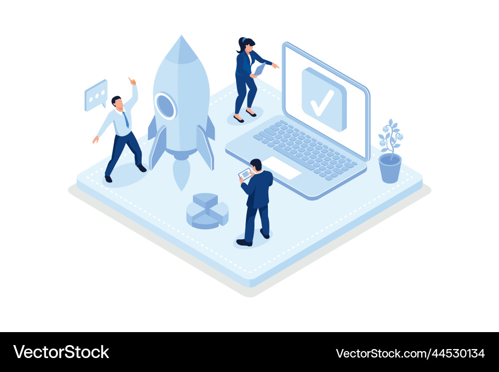 Business characters planning prototyping Vector Image