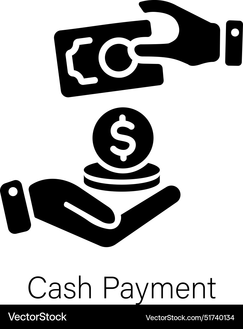 Cash payment Royalty Free Vector Image - VectorStock