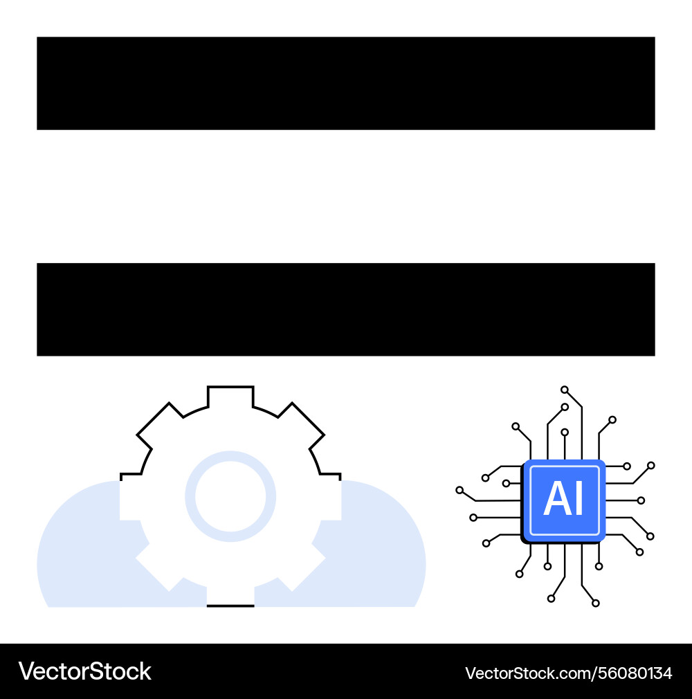 Cloud integration with ai technology represented Vector Image