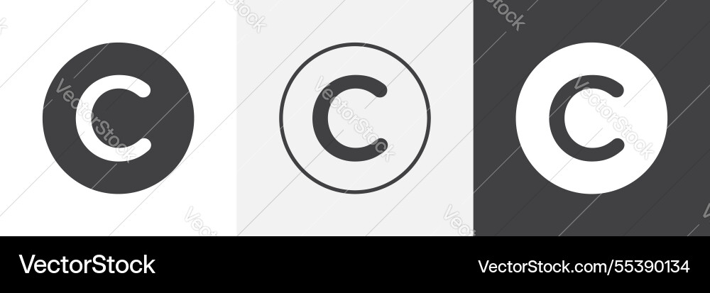 Copyright icons graphics pack Royalty Free Vector Image