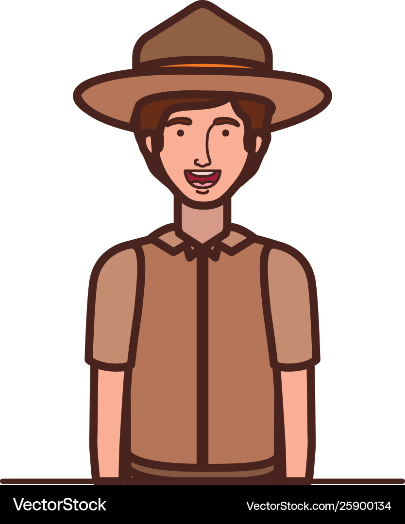 Forest ranger boy cartoon design Royalty Free Vector Image