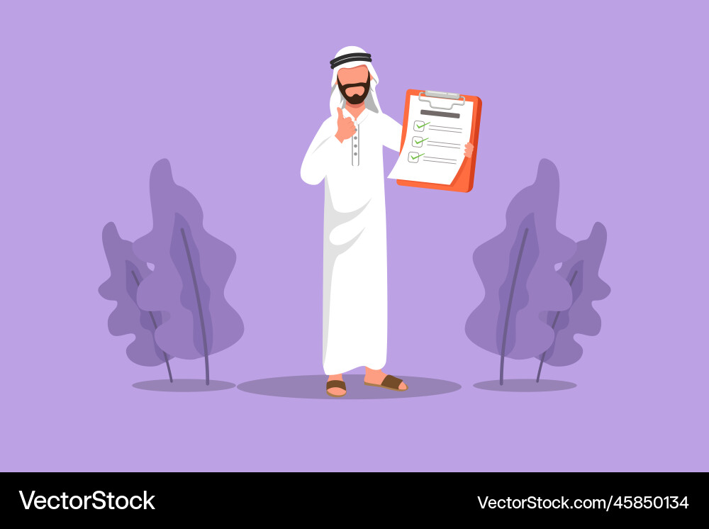 Graphic flat design drawing smart arab Royalty Free Vector