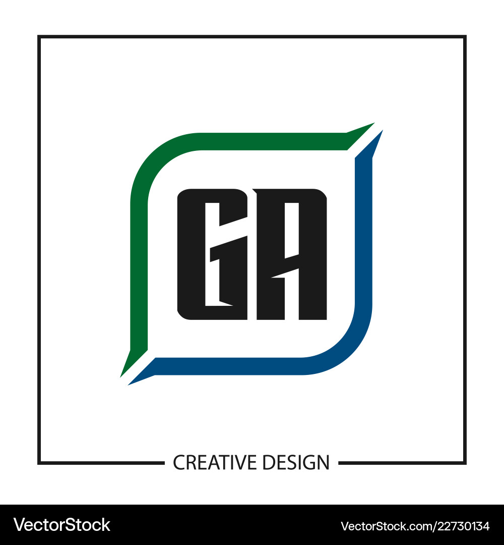 Initial letter ga logo template design Royalty Free Vector
