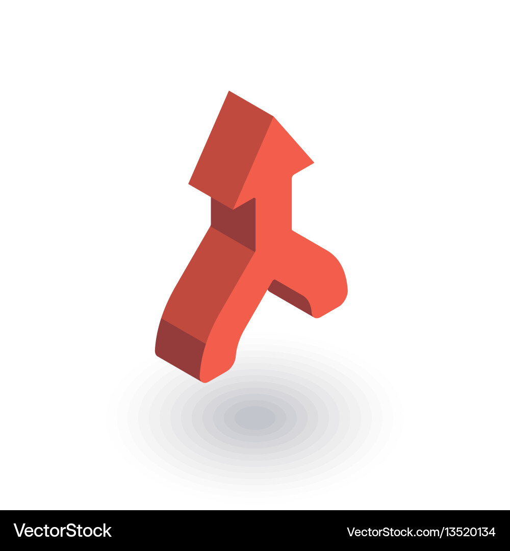 Join arrow up direction connecting isometric Vector Image
