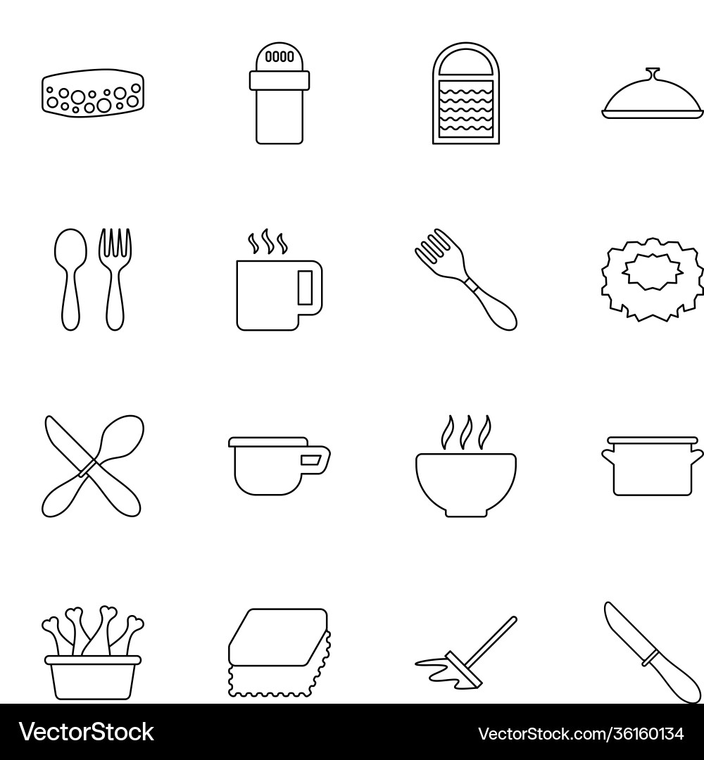 Kitchen icons Royalty Free Vector Image - VectorStock