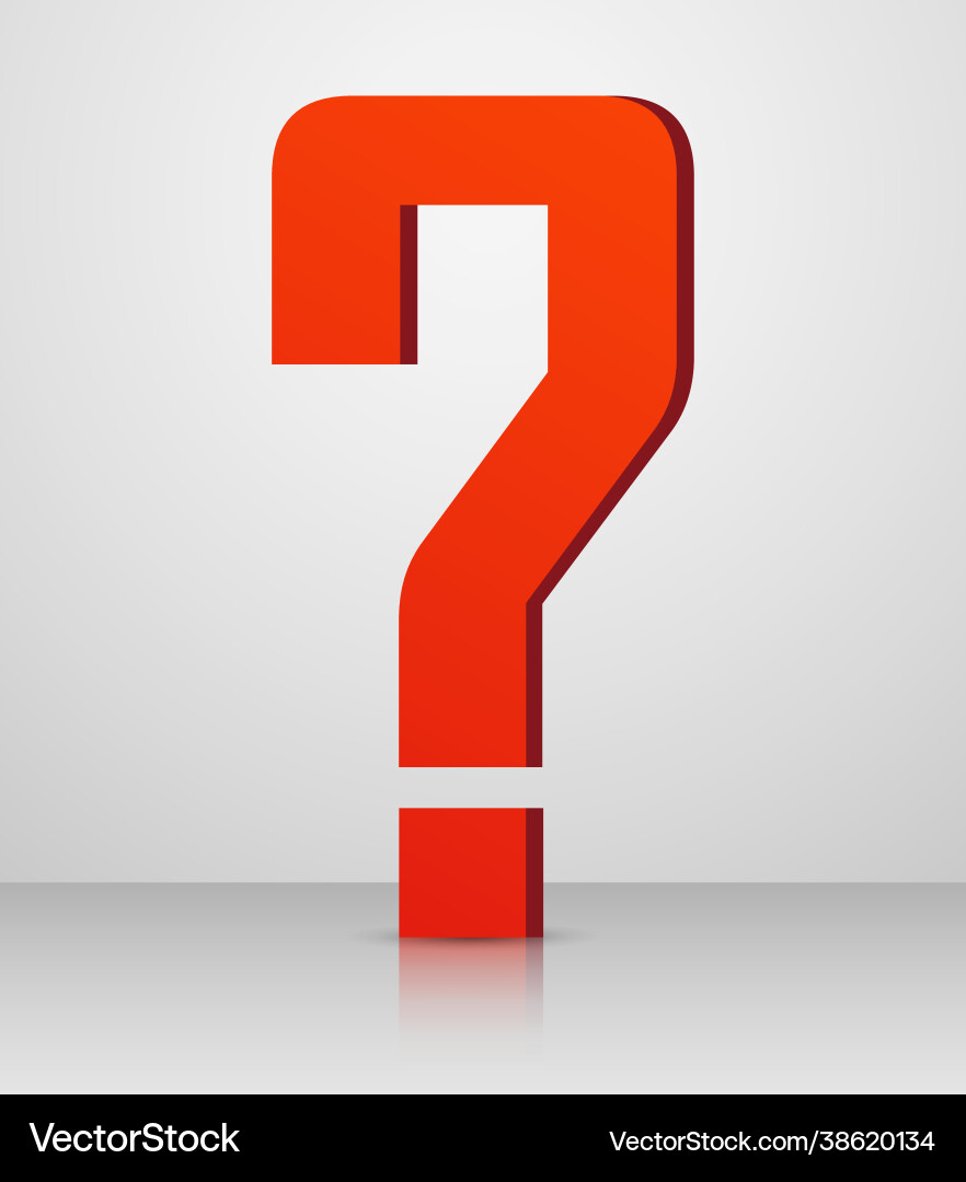 Red large question mark Royalty Free Vector Image