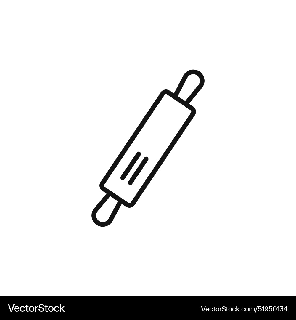 Rolling pin logo sign outline Royalty Free Vector Image