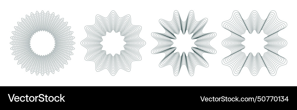 Spirographs in various forms spirograph Royalty Free Vector