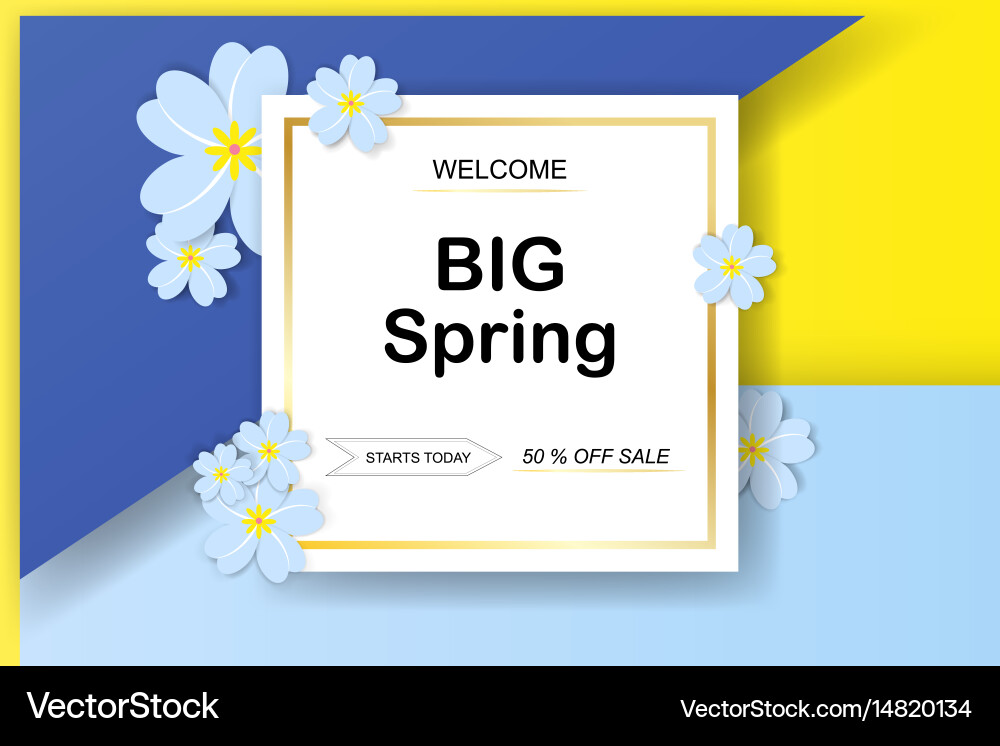 Spring sale background with beautiful colorful Vector Image
