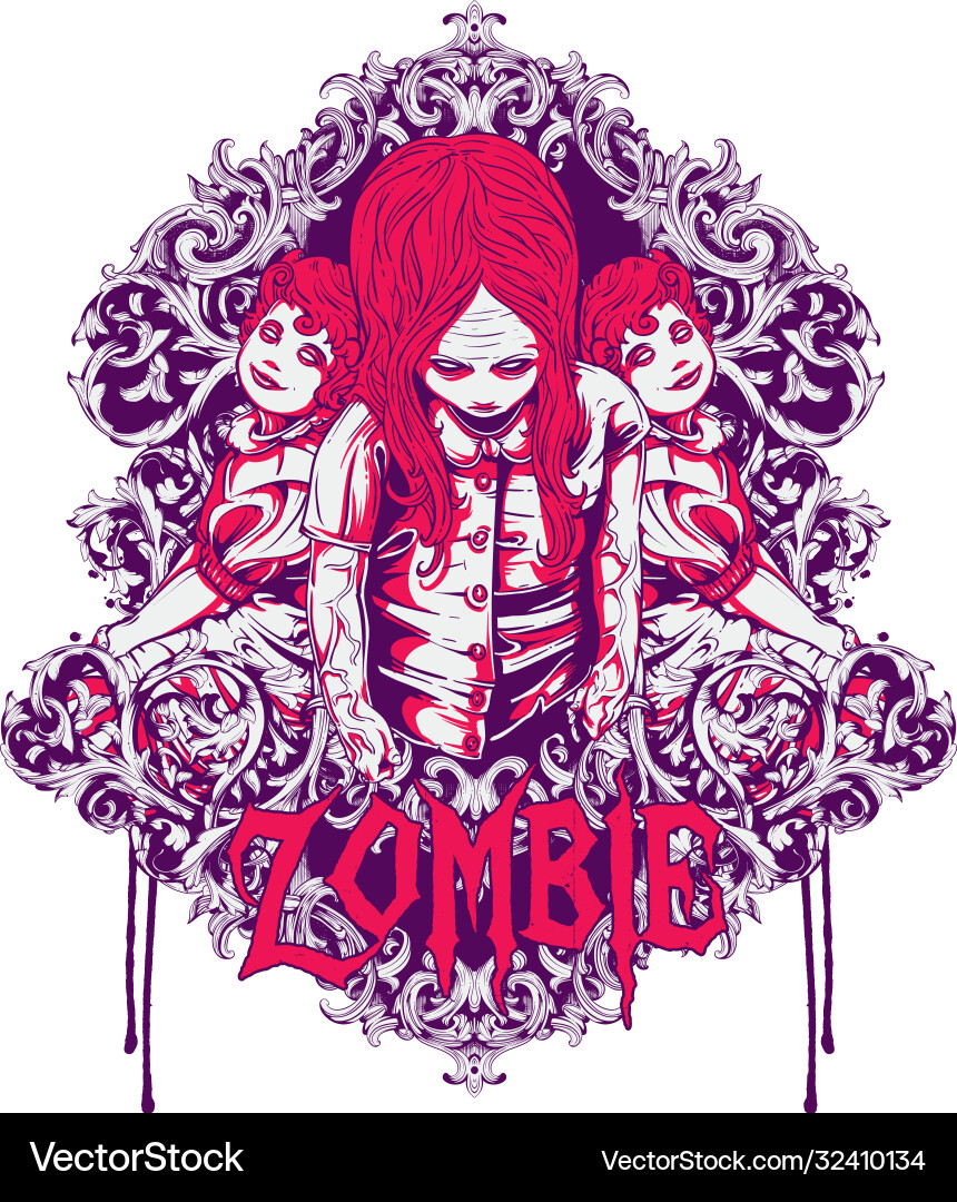 Terrifying Zombie Children Royalty Free Vector Image