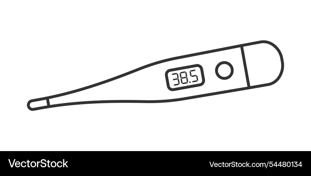 Thermometer icon symbol shape medical digital Vector Image