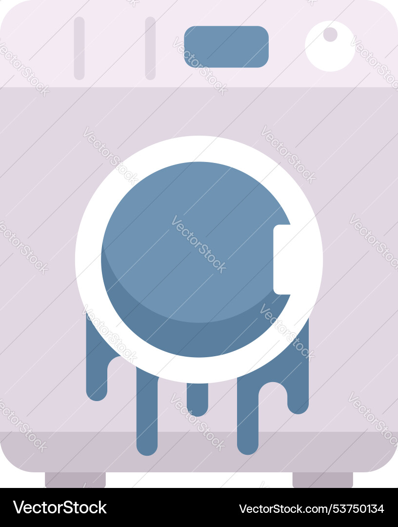 Washing machine leaking water depicted Royalty Free Vector