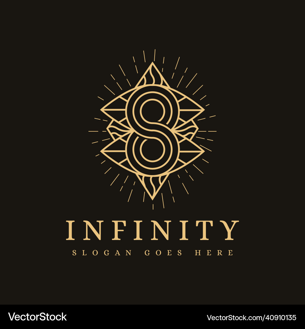 Abstract line art creative infinity eye logo Vector Image