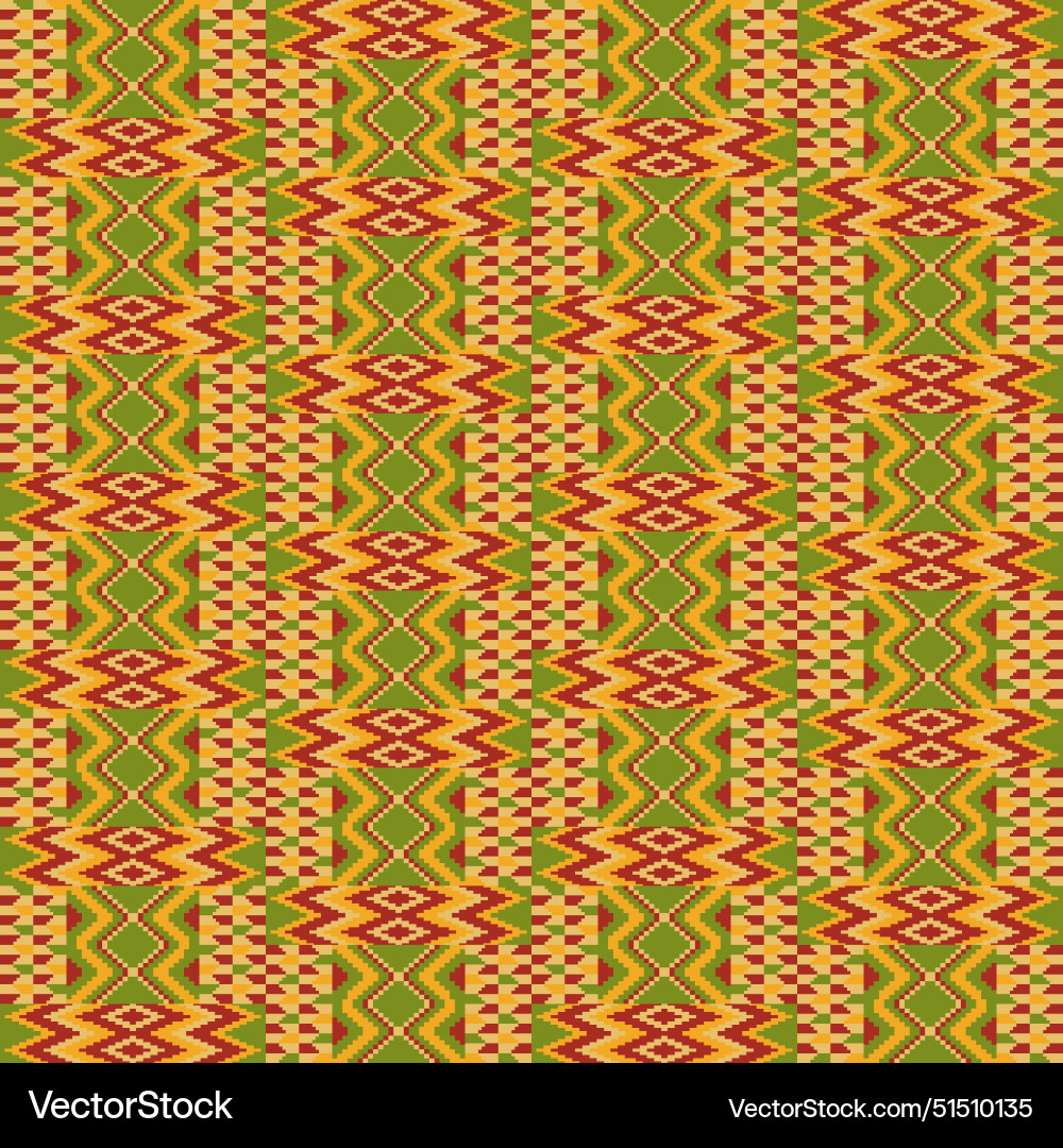 African kente cloth seamless pattern Royalty Free Vector