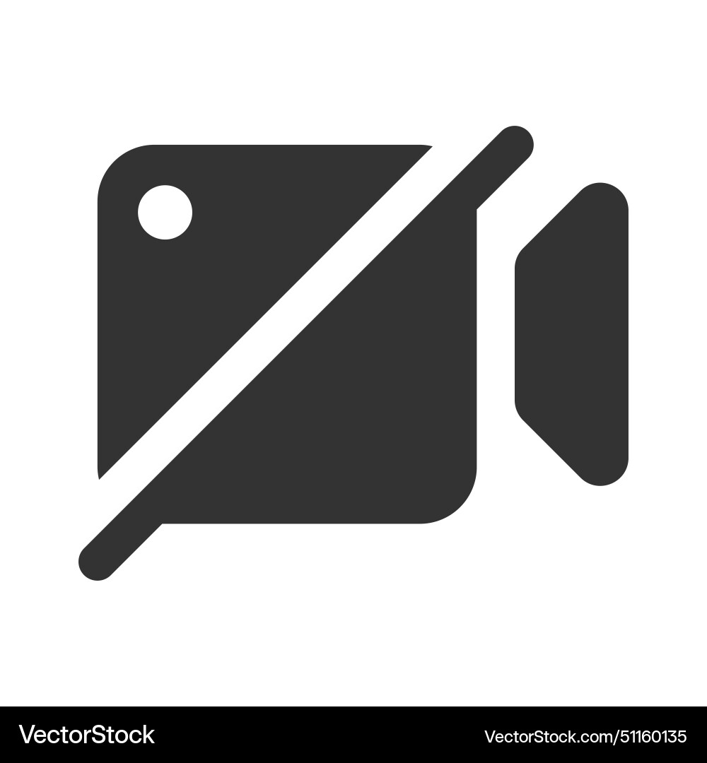Camera off glyph icon Royalty Free Vector Image
