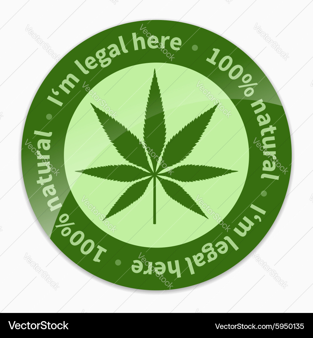 Cannabis Leaf Legal Sign Royalty Free Vector Image