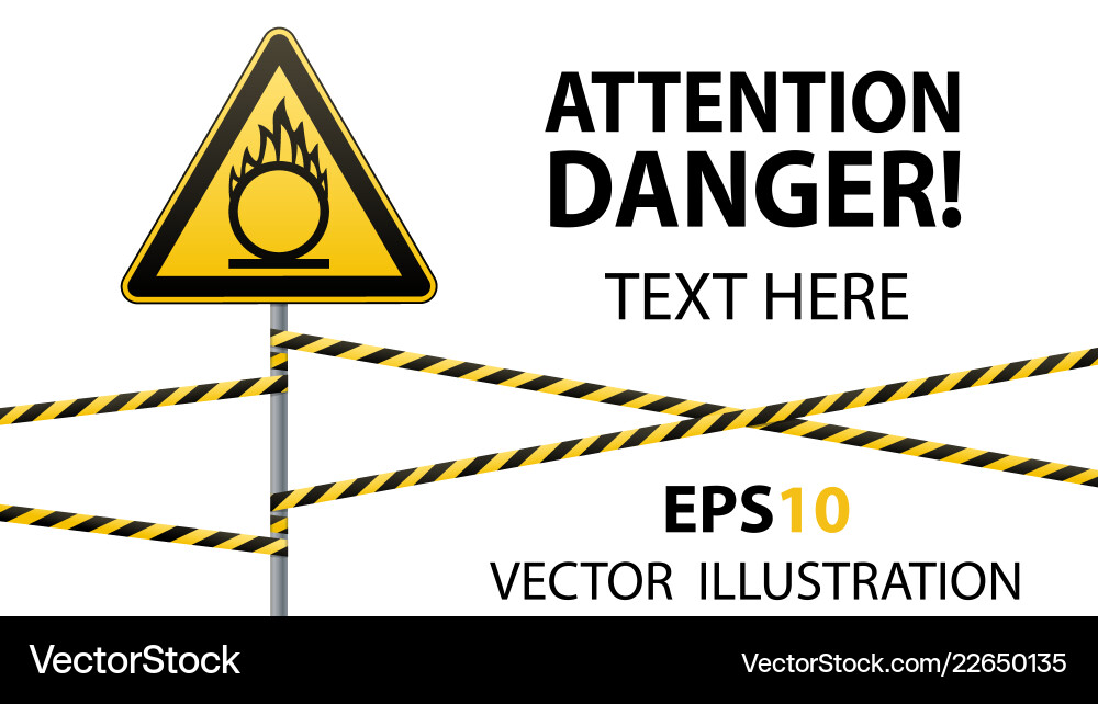 Caution oxidizer safety sign at work Royalty Free Vector