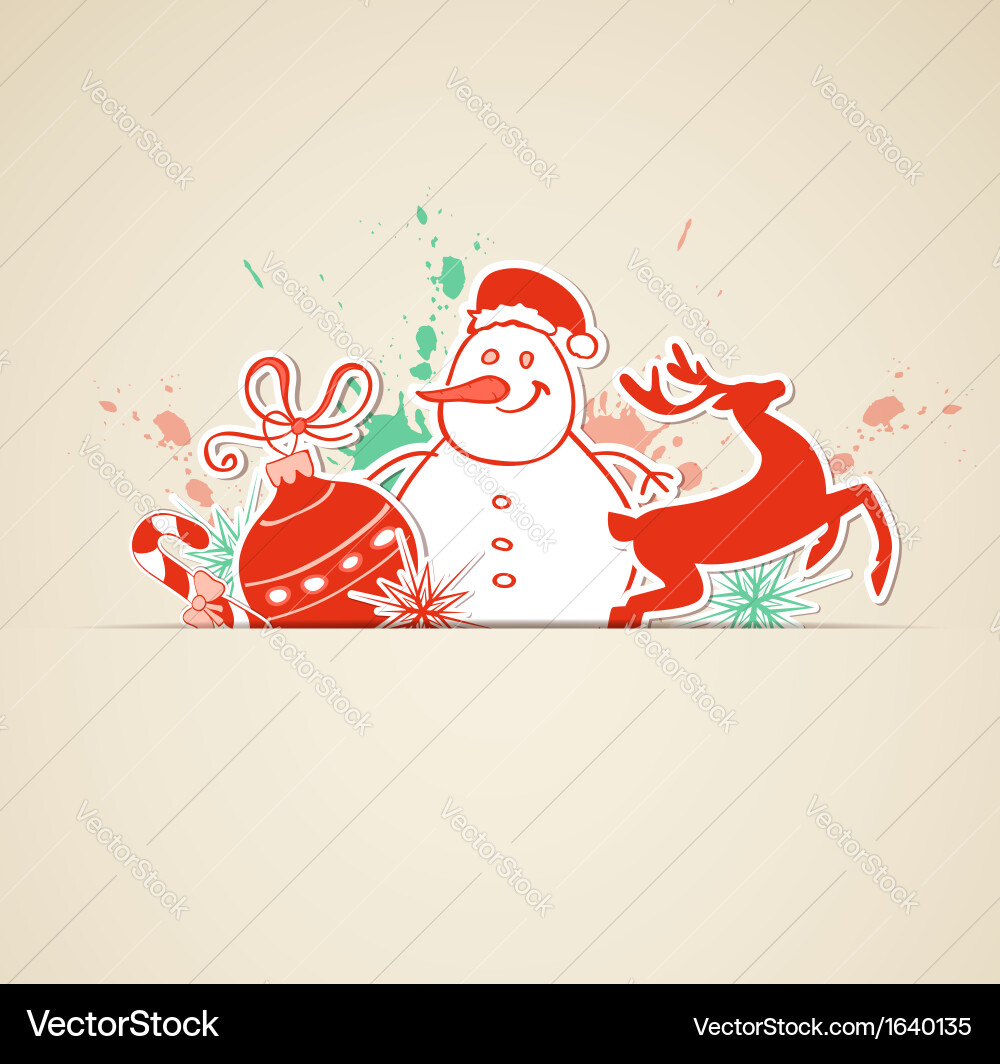 Christmas background with paper decoration Vector Image