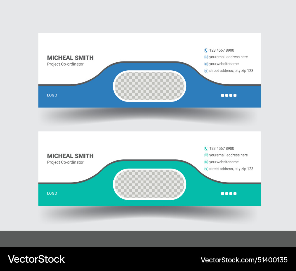 Clean and creative email signature design Vector Image