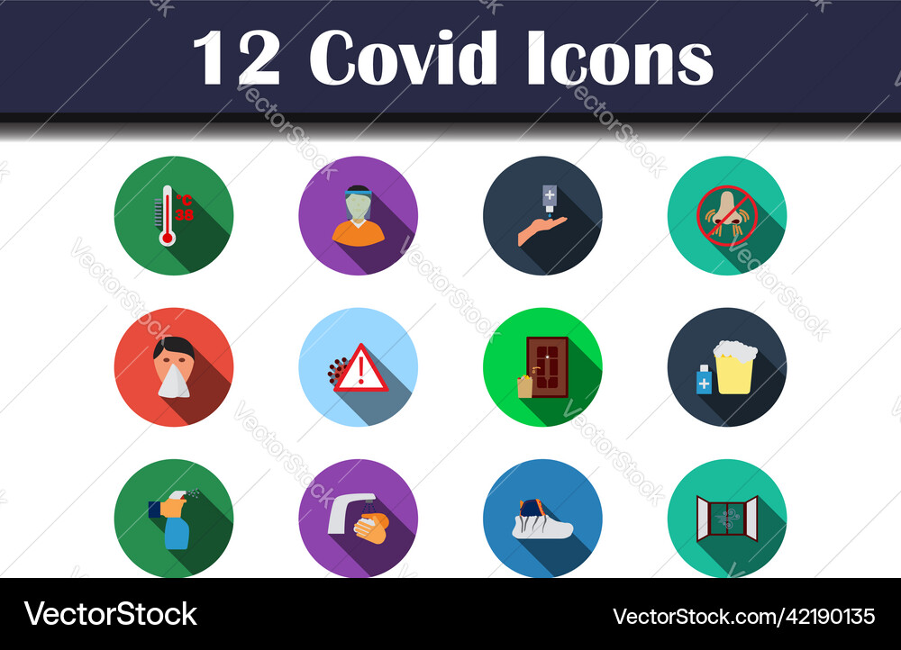 Covid icon set Royalty Free Vector Image - VectorStock