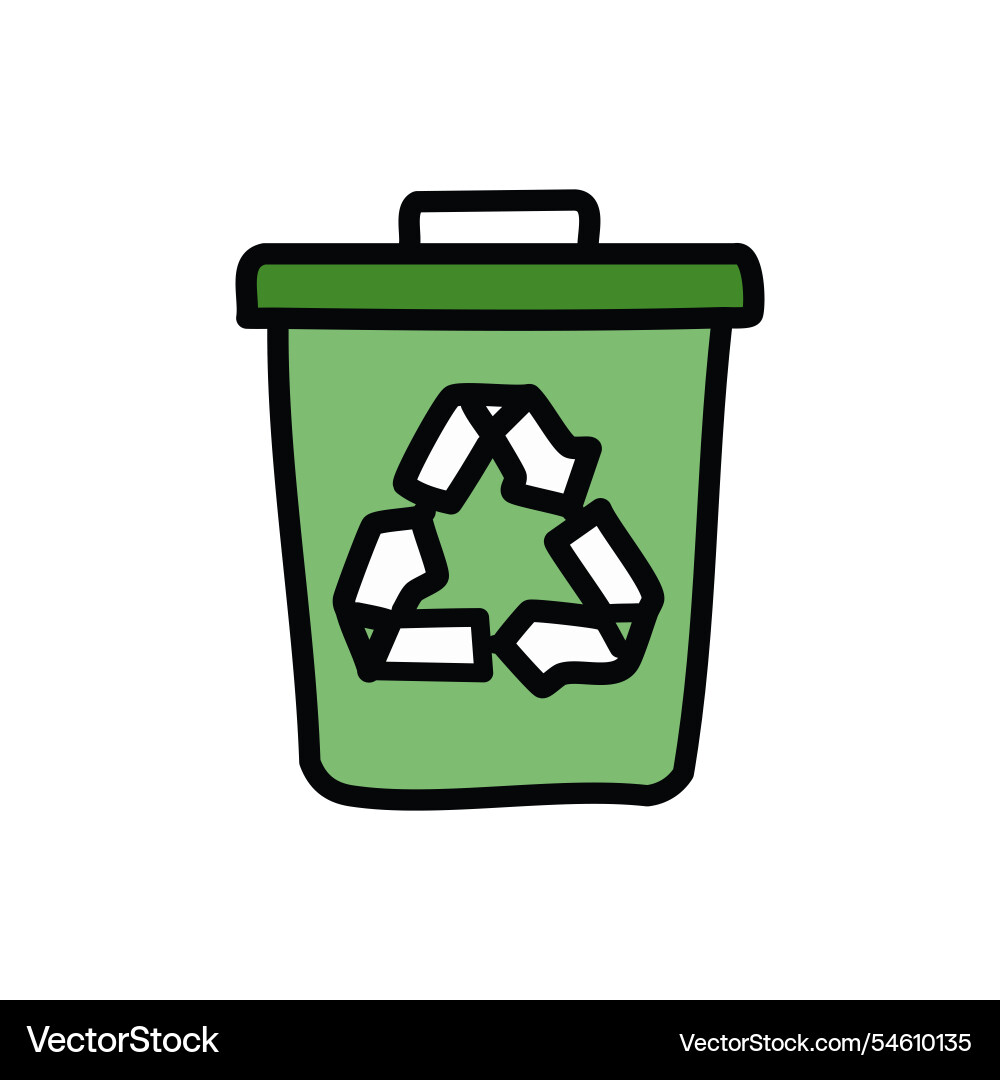 Green recycle bin icon recycling symbol Royalty Free Vector