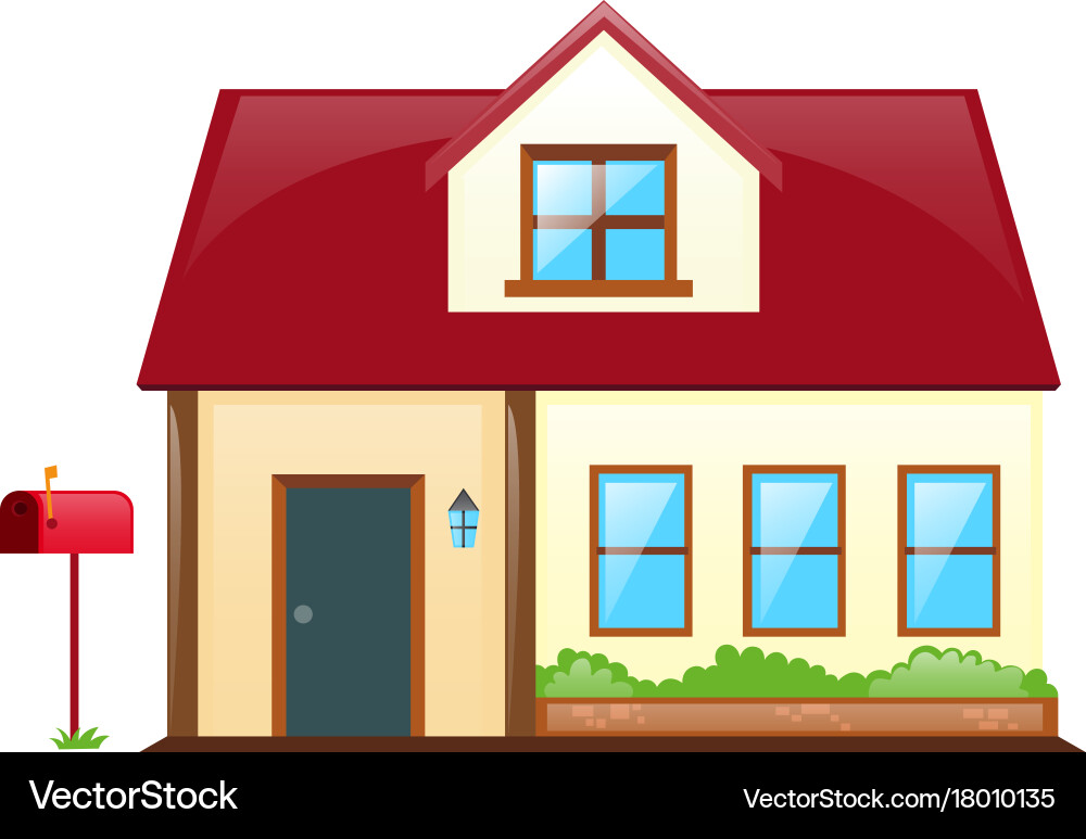 House with red roof Royalty Free Vector Image - VectorStock