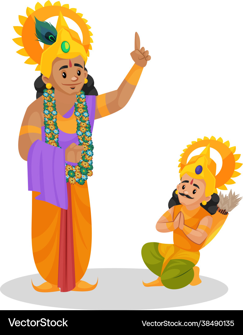Lord krishna cartoon character Royalty Free Vector Image