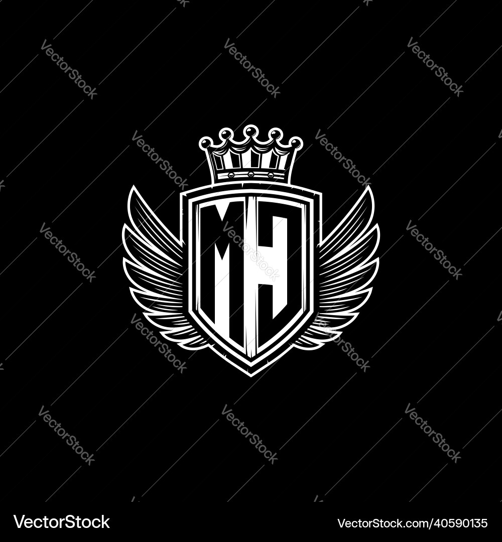 Mc logo monogram shield crown luxury design Vector Image