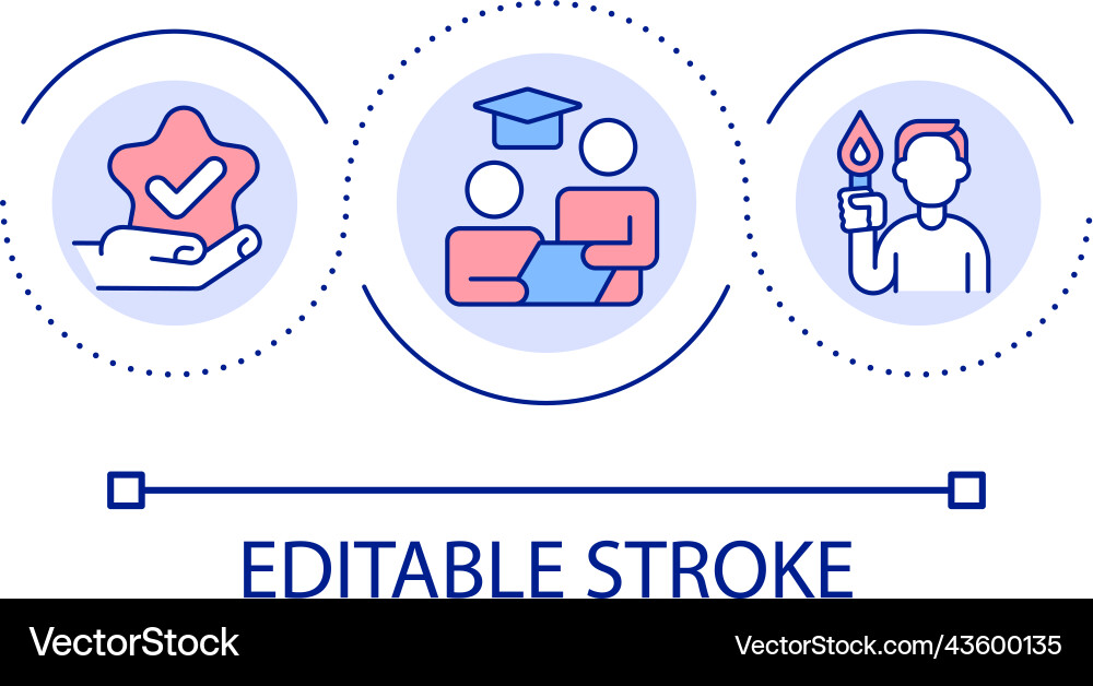 Mentor-mentee relationship loop concept icon Vector Image