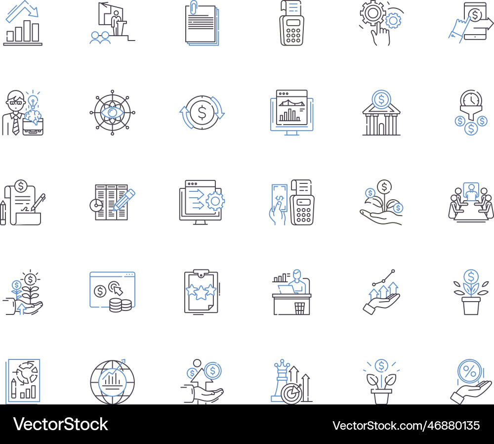 Property assessment line icons collection Vector Image