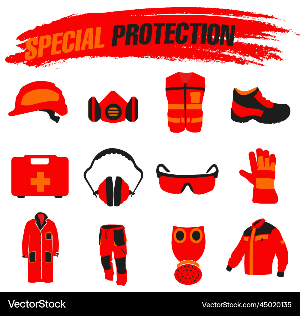 Protection and safety in the workplace Royalty Free Vector