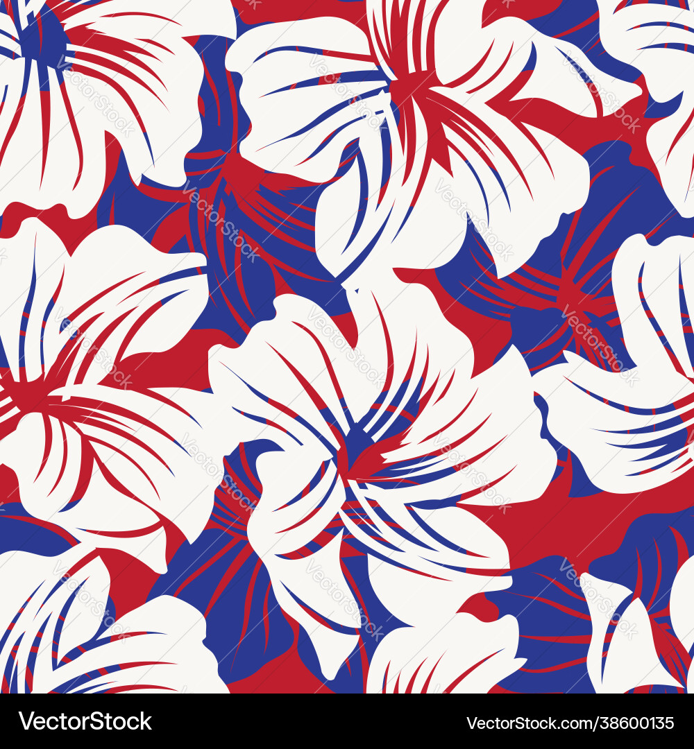 Red floral seamless pattern background Royalty Free Vector