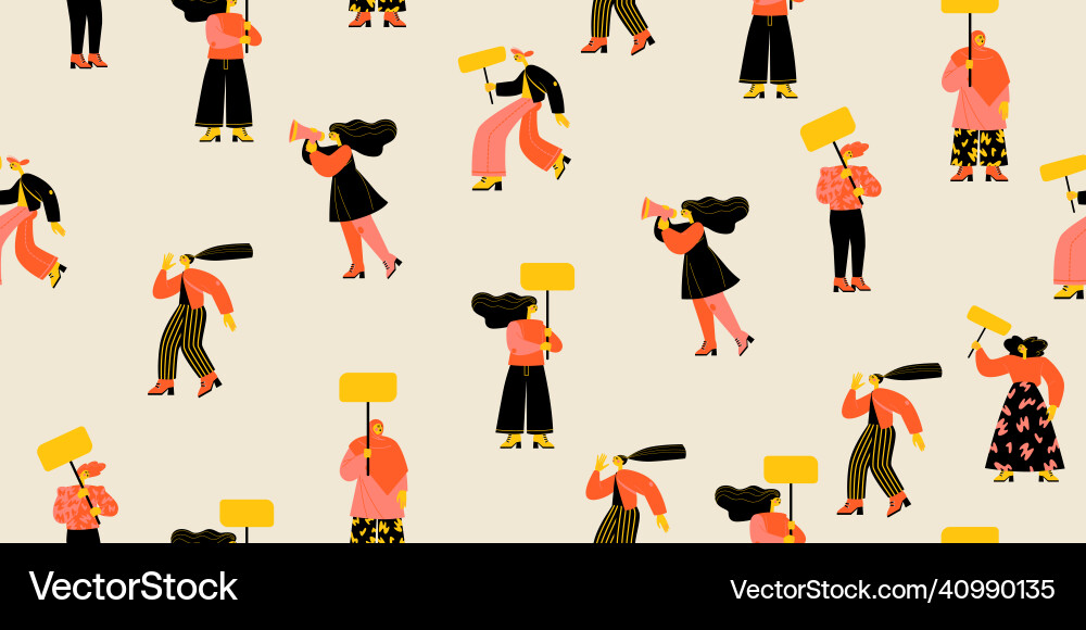 Seamless pattern for international womens day Vector Image