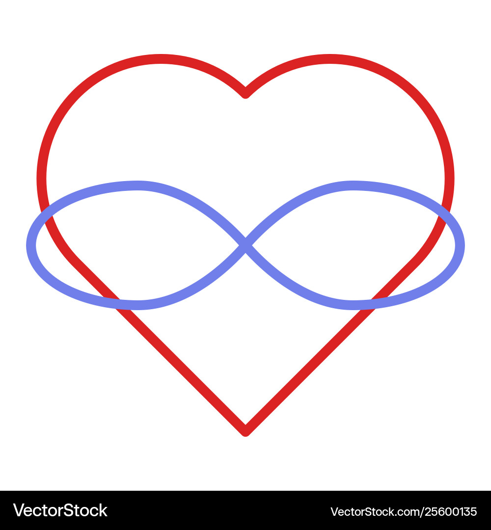 Symbol polyamory heart and infinity endless Vector Image