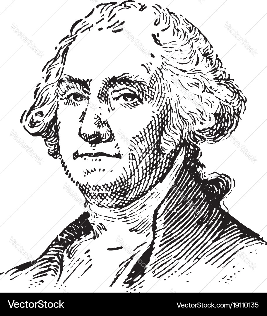 Vintage George Washington Portrait Royalty Free Vector Image
