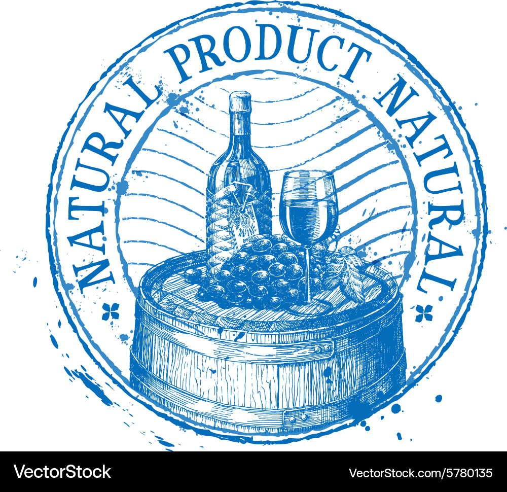 Vintage Wine Stamp Template Royalty Free Vector Image