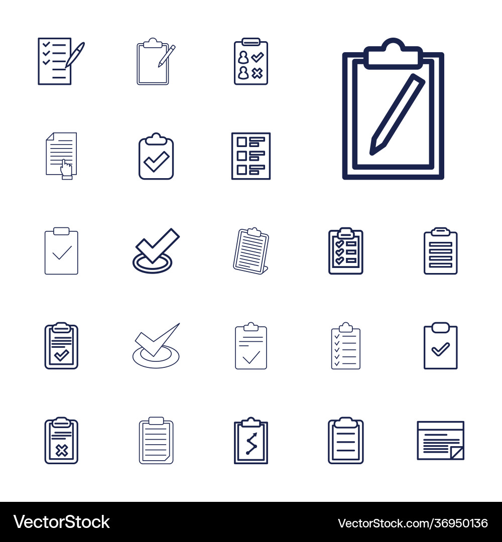 22 Checklisten-Symbole Lizenzfreies Vektorbild