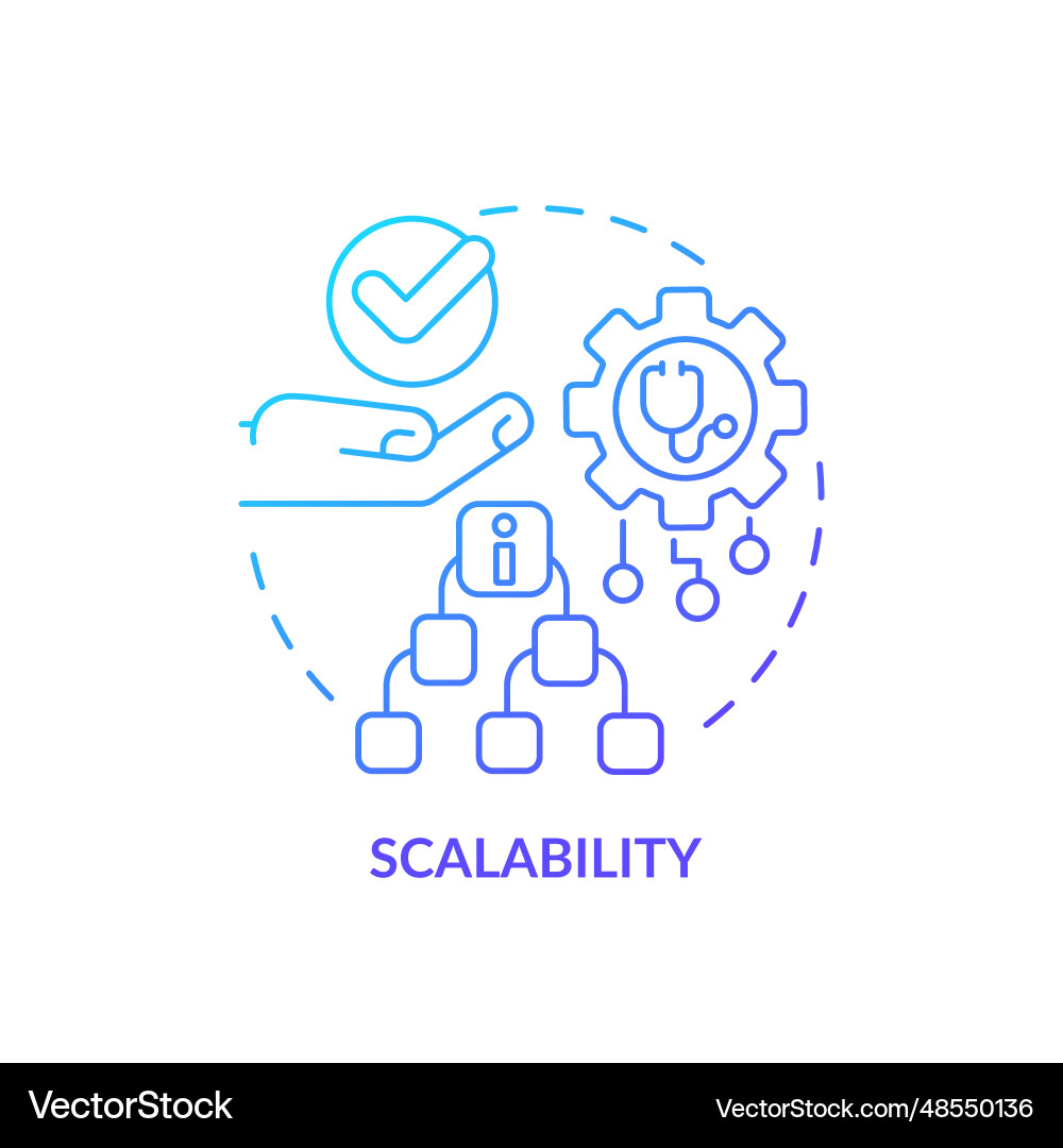 Blue linear gradient icon scalability concept Vector Image