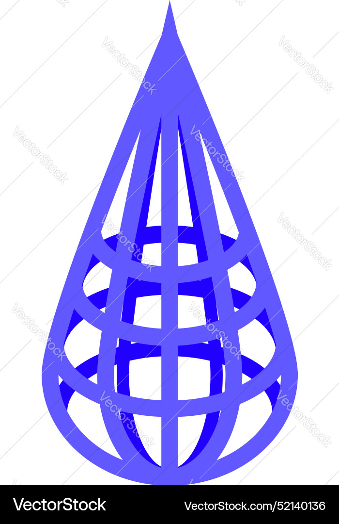 Blue water drop shape showing global Royalty Free Vector