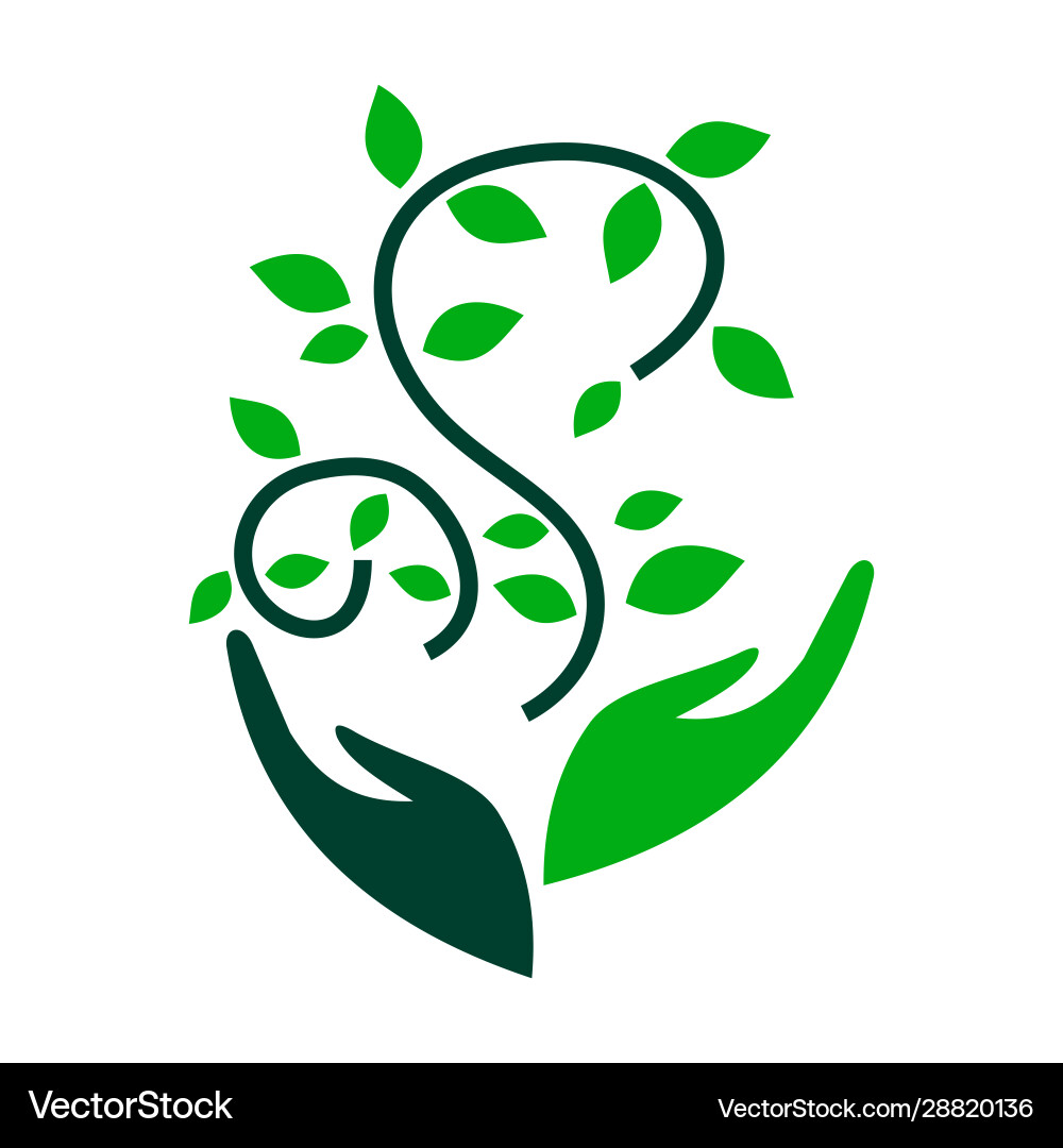 Environmental sustainability logo Royalty Free Vector Image