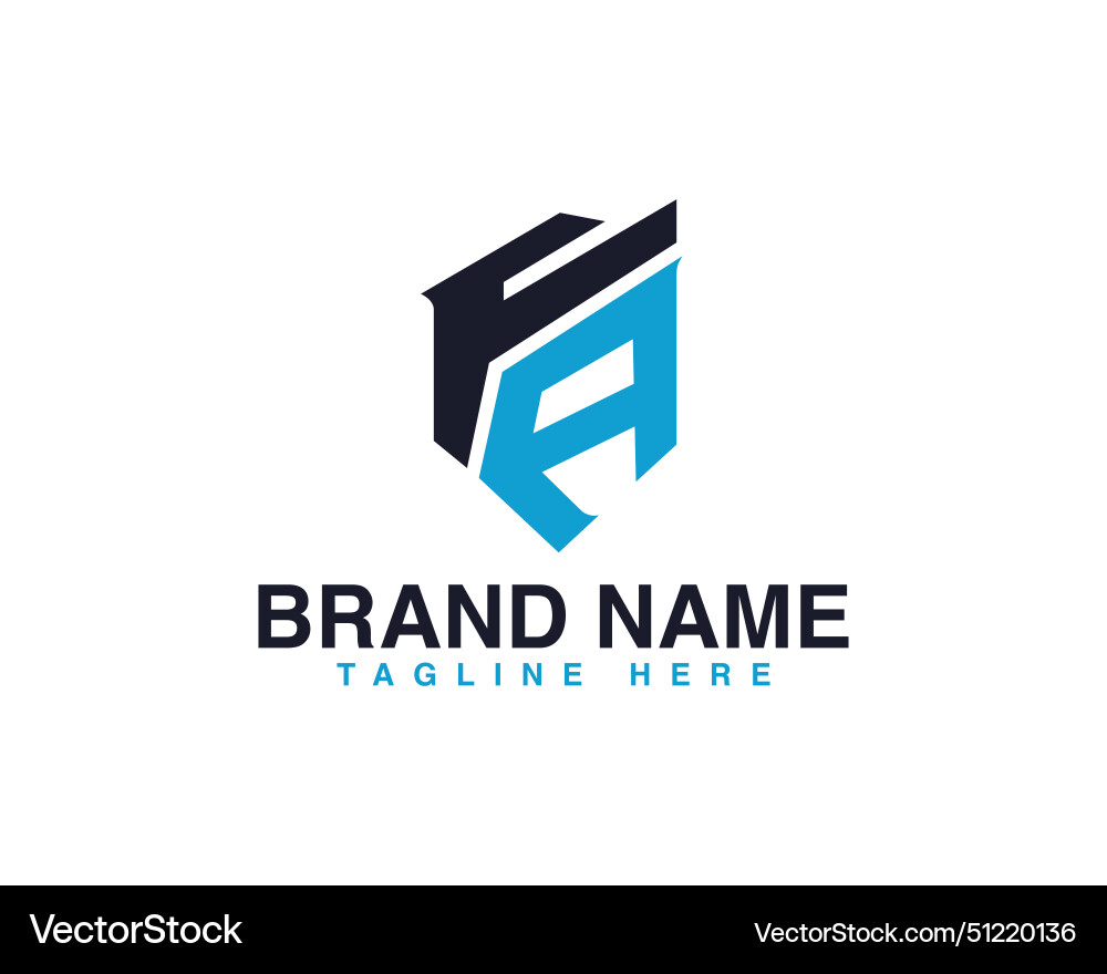 Fa geometric simple logo symbol Royalty Free Vector Image