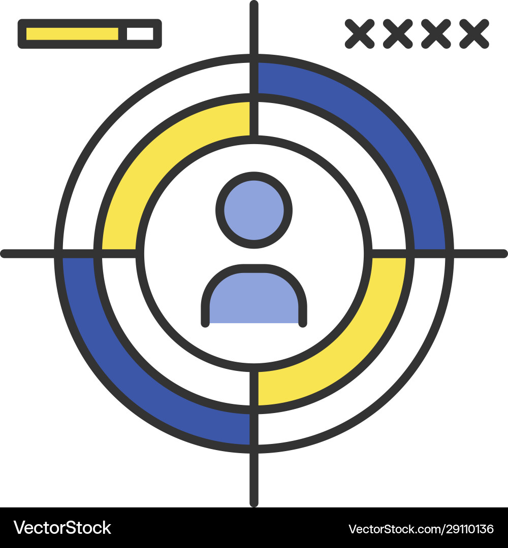 First-person shooter color icon Royalty Free Vector Image