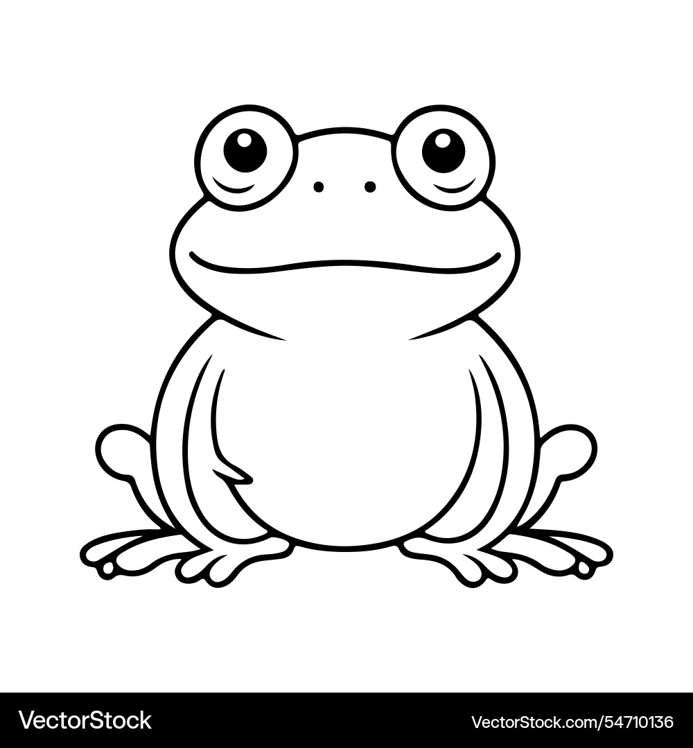 Frog line art Royalty Free Vector Image - VectorStock