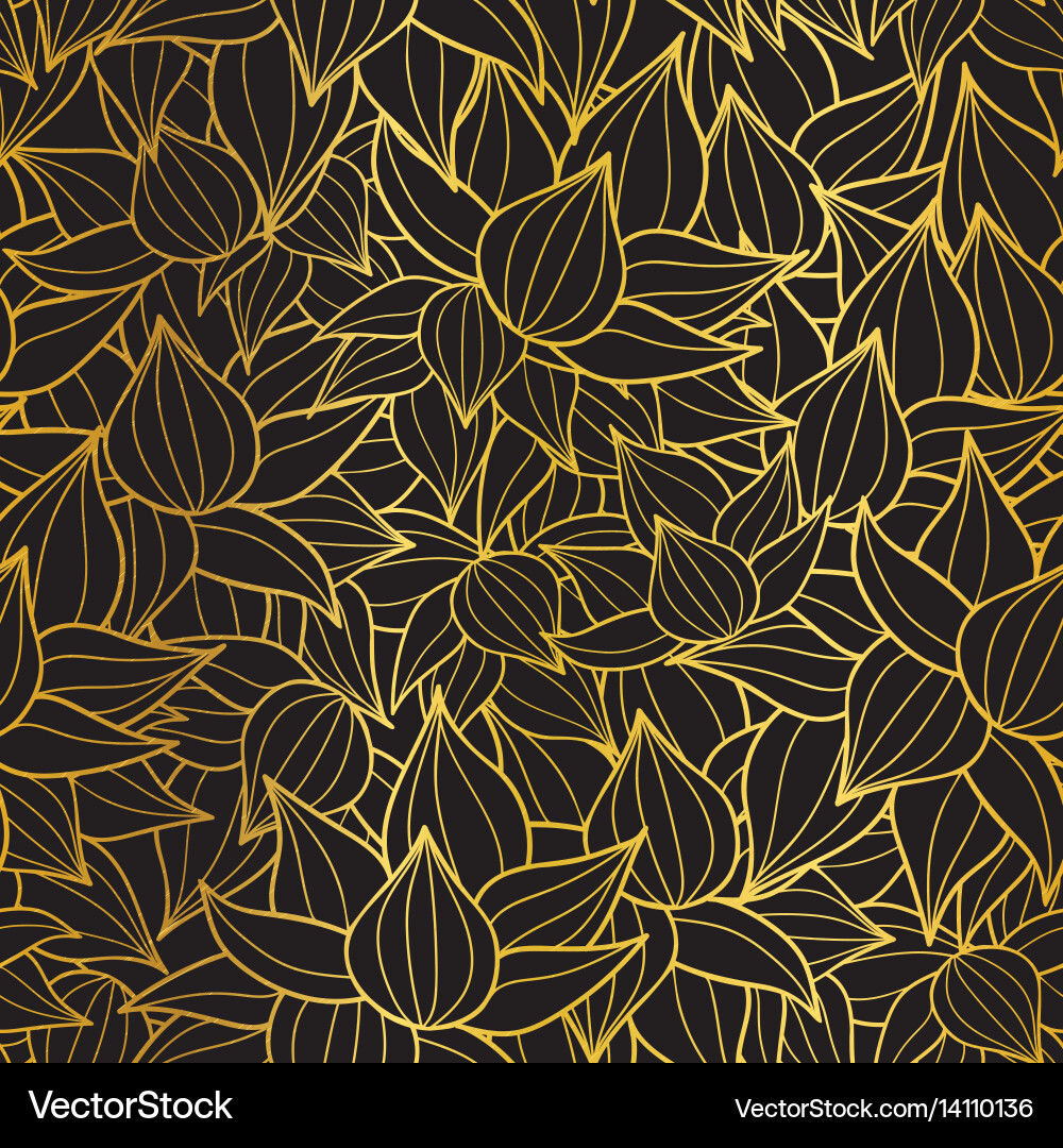 Golden Leaf Pattern Royalty Free Vector Image - VectorStock