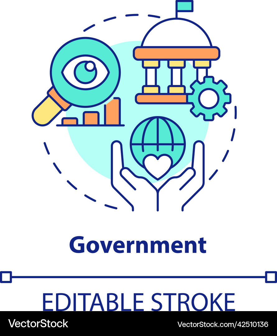 Government concept icon Royalty Free Vector Image