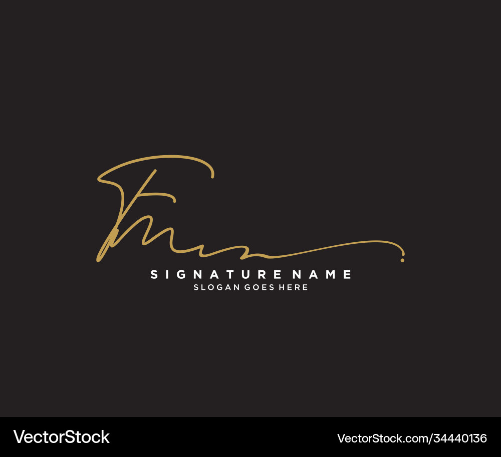 Letter fm signature logo template Royalty Free Vector Image